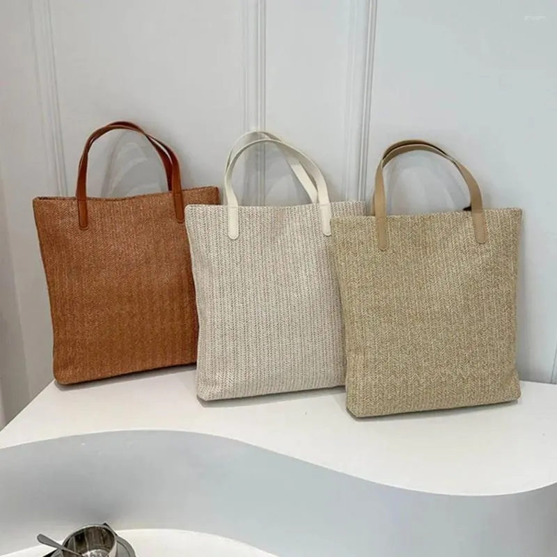 Totes Casual Straw Shoulder Bag, Handmade Braid Large Capacity Handbag ...