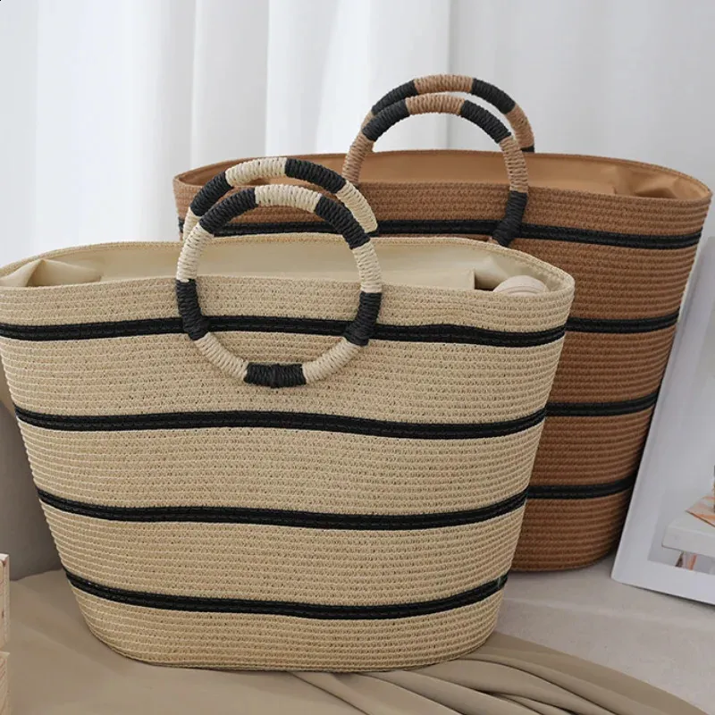 Woven Straw Beach Bag: High Capacity Summer Tote - Perfect Weekender ...