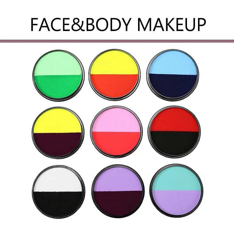 Two-Tone Face & Body Paint Palette - 30g - Vibrant Colors for Kids ...