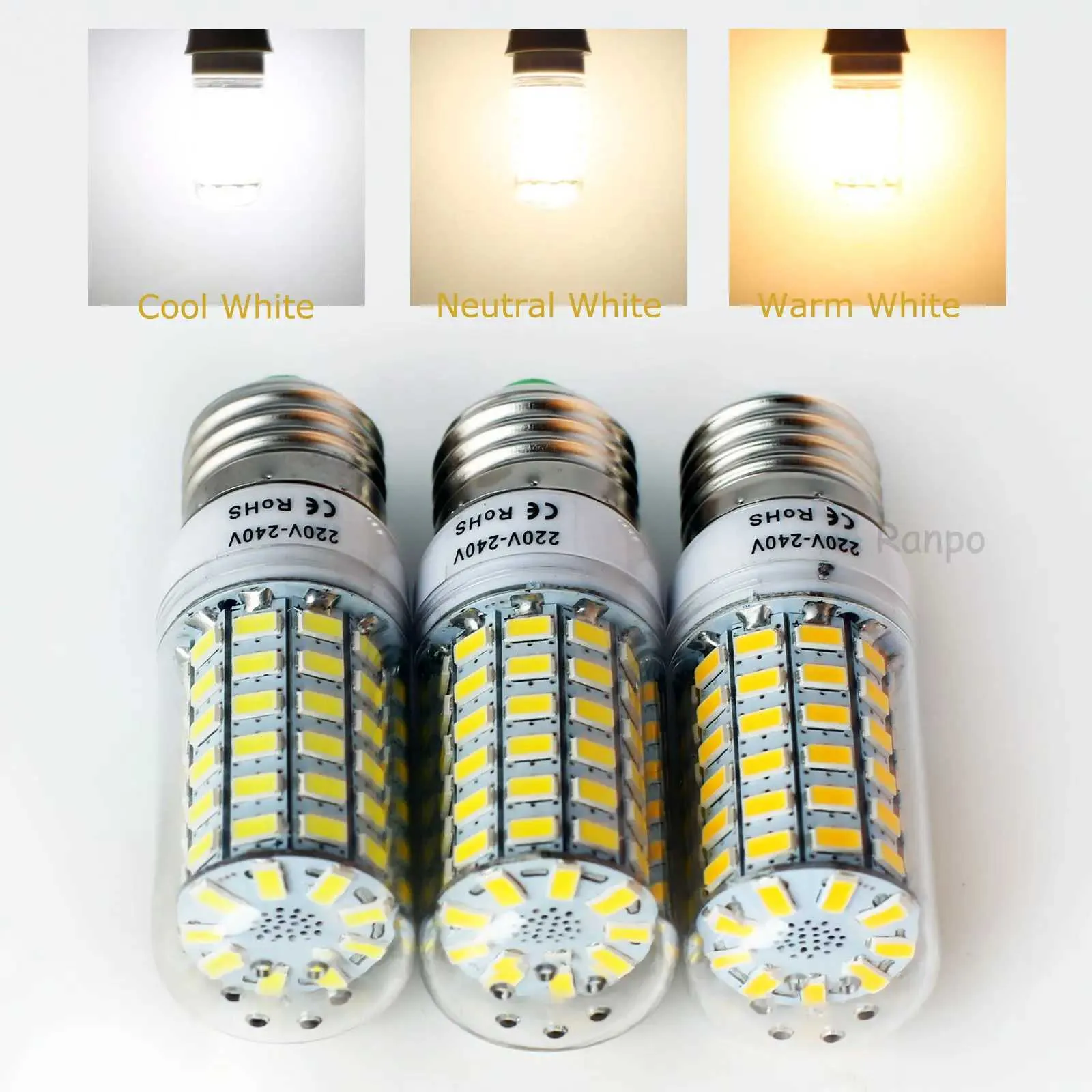 High-Power LED Corn Light Bulb - E27 E14 B22 G9 GU10 - 7W-15W - 24/36 ...