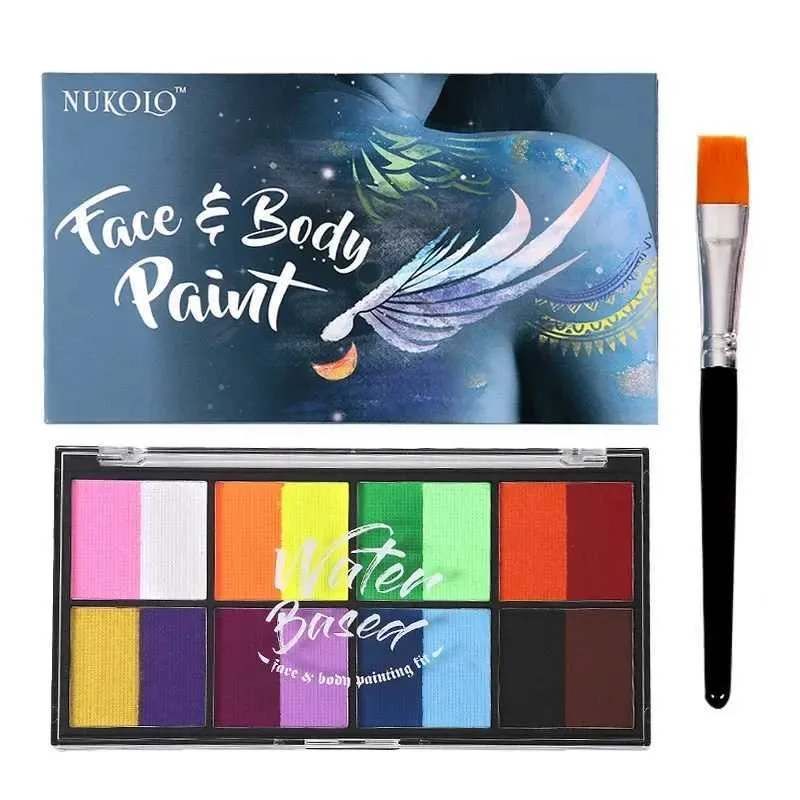 Dual-Tone Face & Body Paint Palette - Water-Soluble, Vibrant Colors for ...