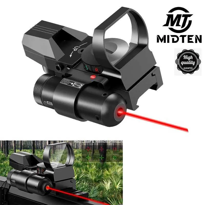 Red & Green 4 Reticle Reflex Sight with Laser - 20mm Rail Mount ...