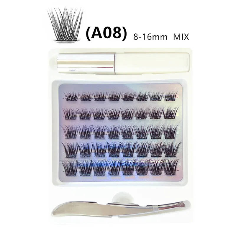 DIY Lash Extension Kit: Natural Individual Lash Clusters 8-16mm. Get ...