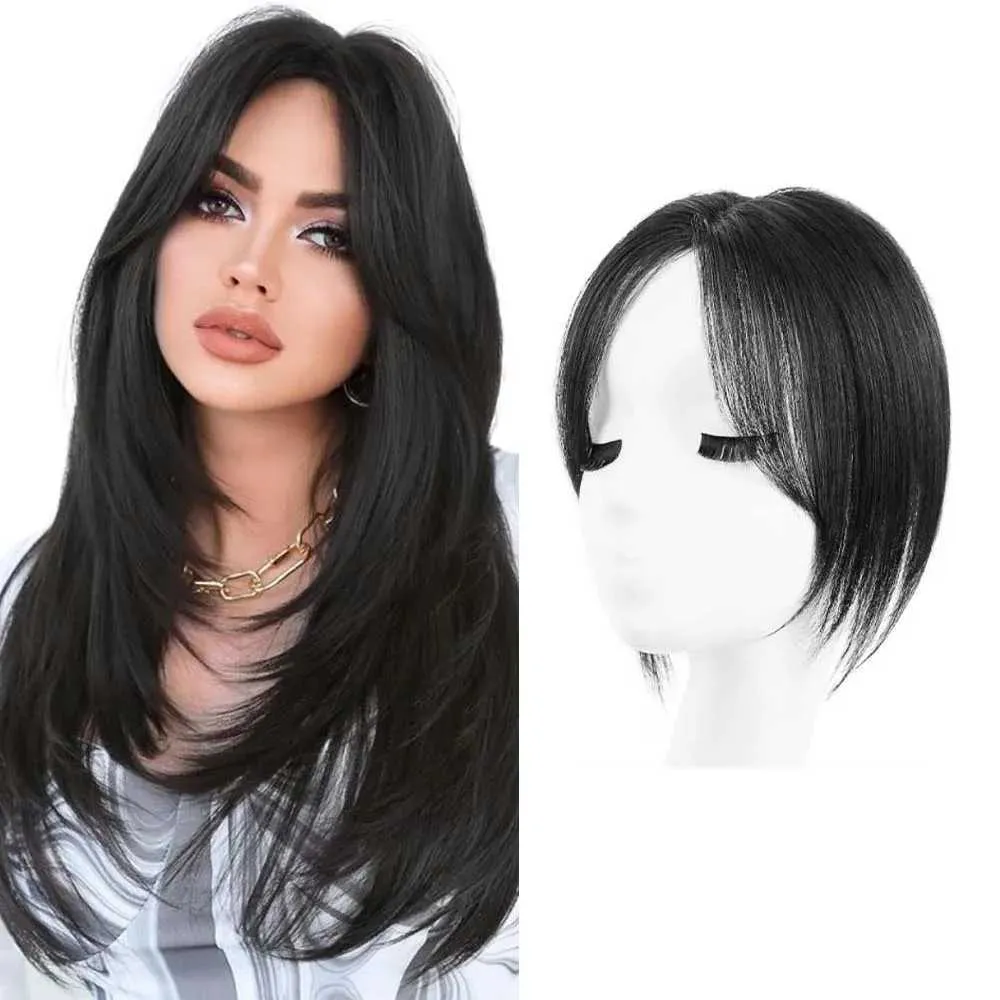 Stylish 3D Fringe Curtain Bangs Short Hairpiece For Women Straight ...