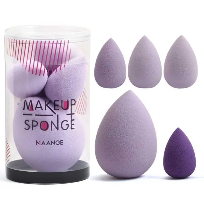 Makeup Powder Puffs Set - 5 Soft Cosmetic Sponges for Foundation ...