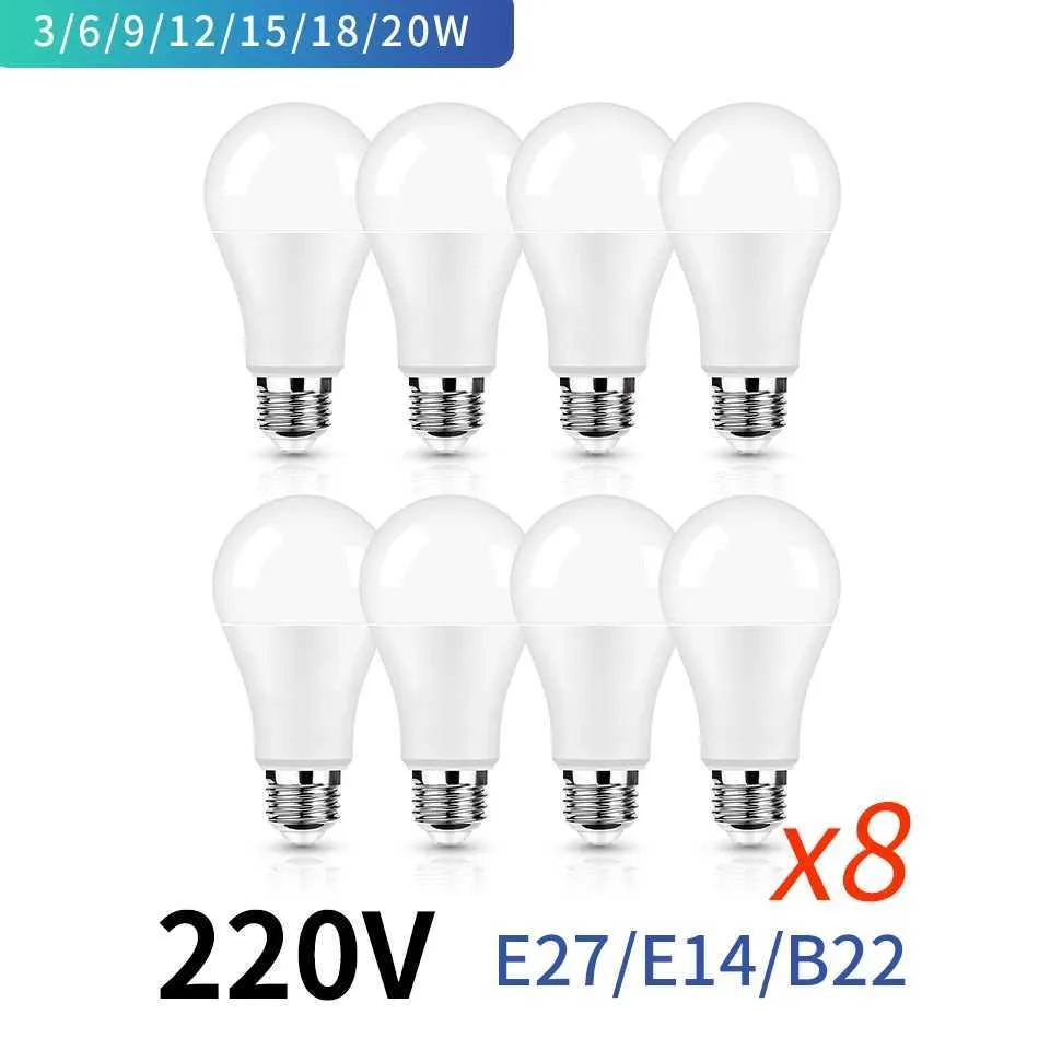 8 LED Bulbs: E27/E14, 3-18W, Cold White, Intelligent IC Lights - Shop ...