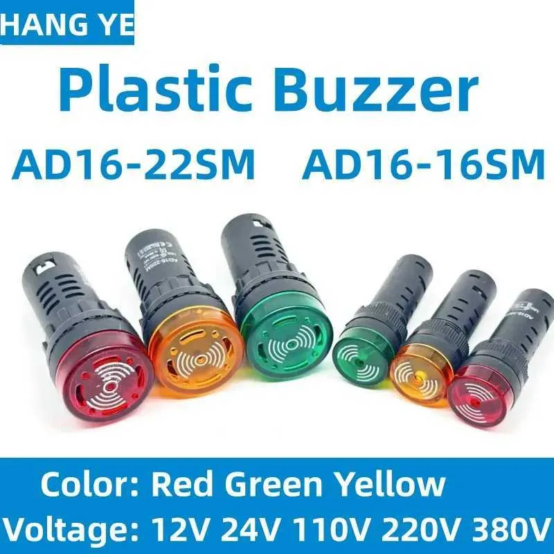 22mm LED Buzzer Alarm Indicator Light - Multi-Voltage Flashing Signal ...