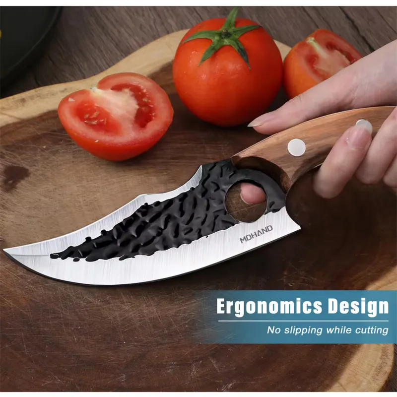 Non Slip Forged Stainless Steel Chef Knives With Rosewood Handle Ideal ...
