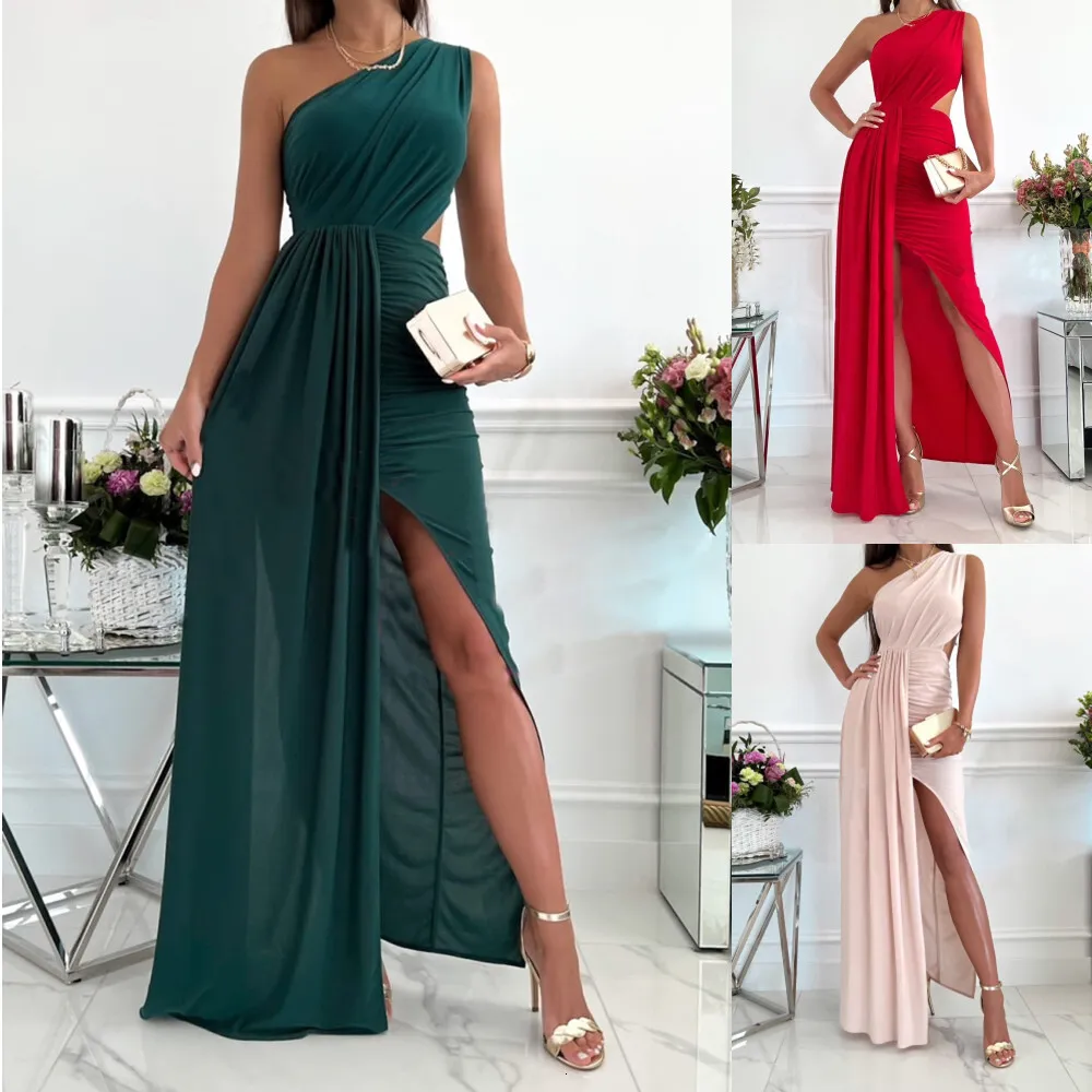 Sleeveless Diagonal Shoulder Dress: Summer Style, Women's Off Shoulder ...