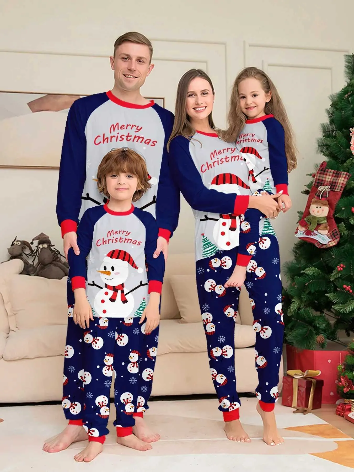 2024 Snowman Print Matching Family Christmas Rompers Soft Christmas ...