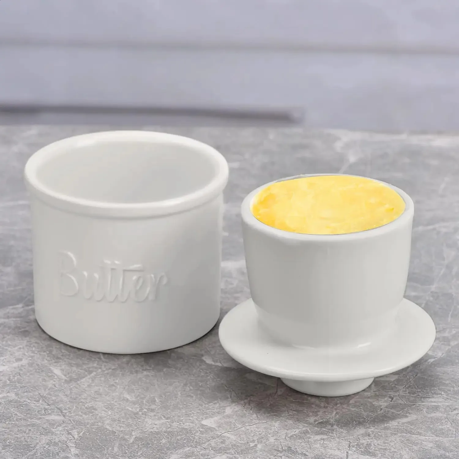 Ceramic Jars: Elegant Butter Holder With Lid Bell... From Homehaven ...