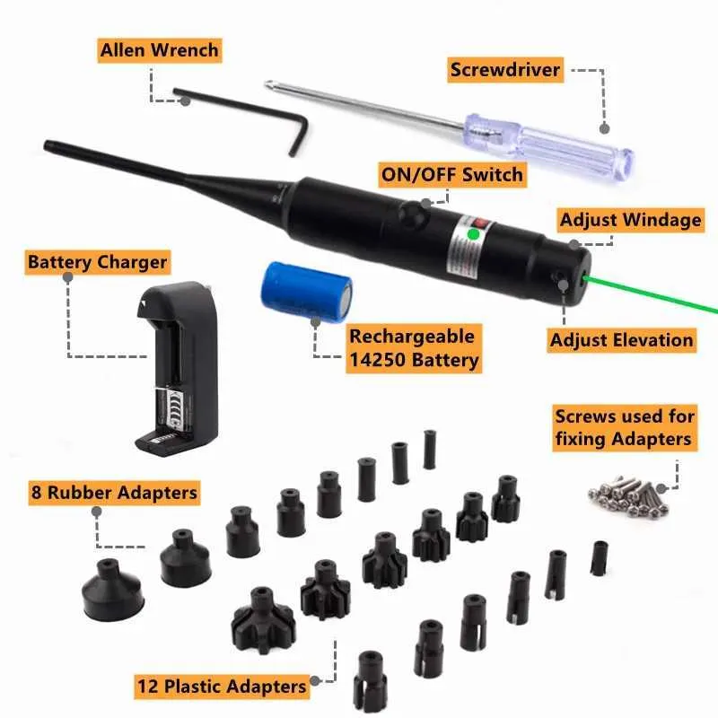 Pointer Laser Bore Sight Kit - Universal .177 to .78 Caliber Alignment ...
