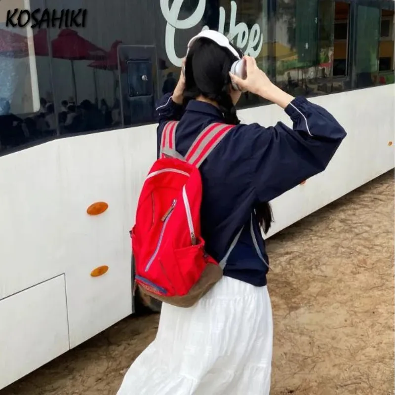 Vintage Y2K Zipper Backpack Trendy Aesthetic Schoolbag For College ...