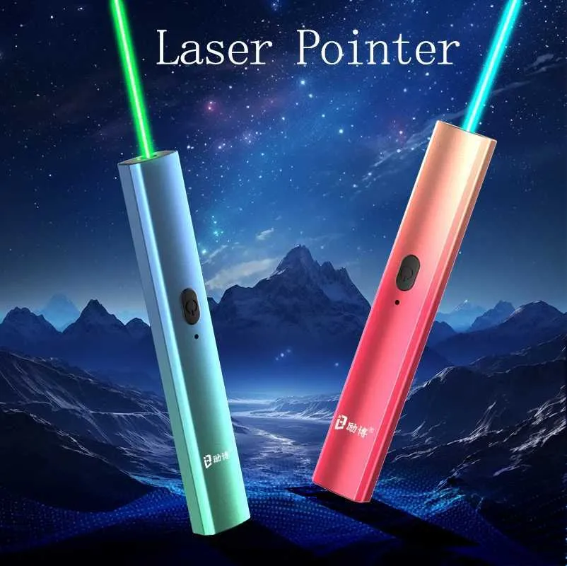 Premium Dual Beam Laser Pointer Pen: Blue & Green Light, C-Type ...