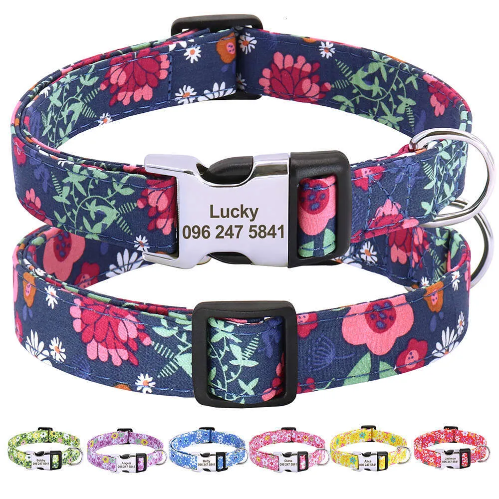 Personalized Nylon Dog Collar Fi With Custom Name And ID Tag For Small ...