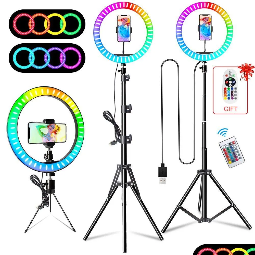 DHgate.com:10 Inch RGB Ring Light with Tripod, Remote Shutter & 16 ...
