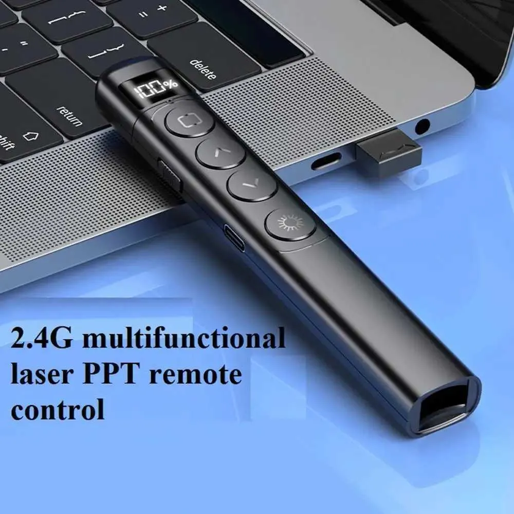 Wireless Presentation Clicker Pen with Laser Pointer - Rechargeable, for Teaching, Meetings ...