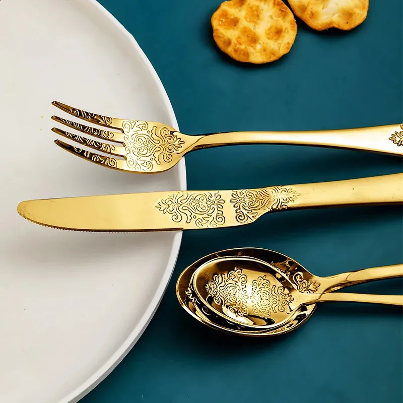 Premium Gold Cutlery Set - Stainless Steel, Elegant Design, Shop Now ...