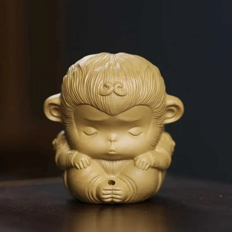 Lovely Purple Clay Monkey Tea Pet - Adorable Figurine for Tea Set, Best ...