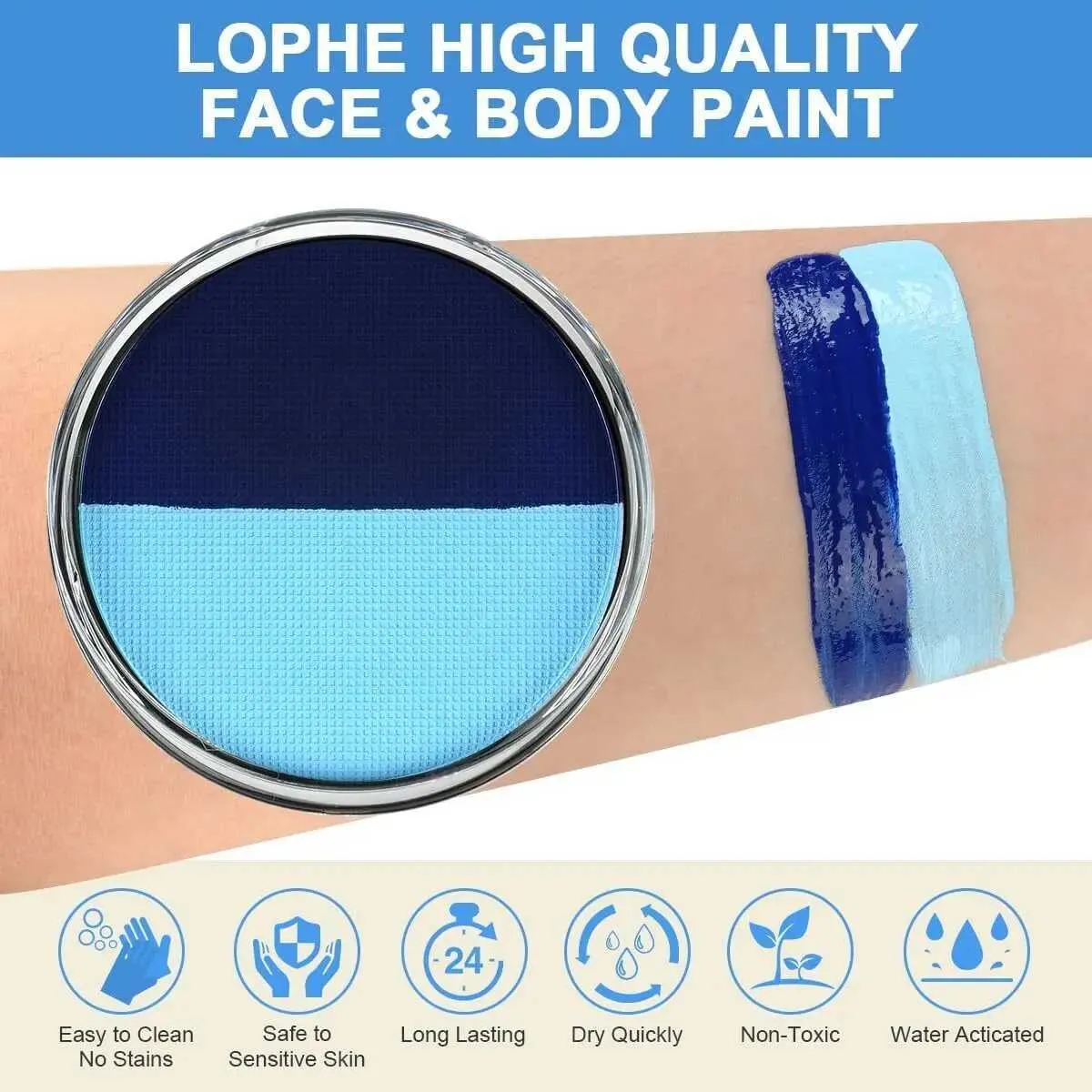 Two-Tone Face & Body Paint Palette - 30g - Vibrant Colors for Kids ...