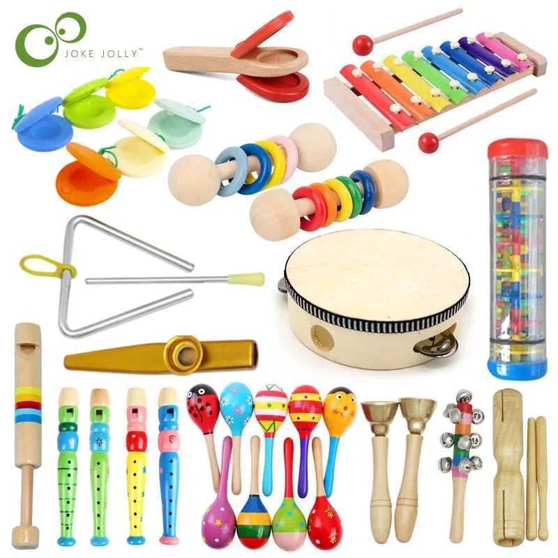 Wooden musical instrument toys such as xylophone harmonica macaras ...