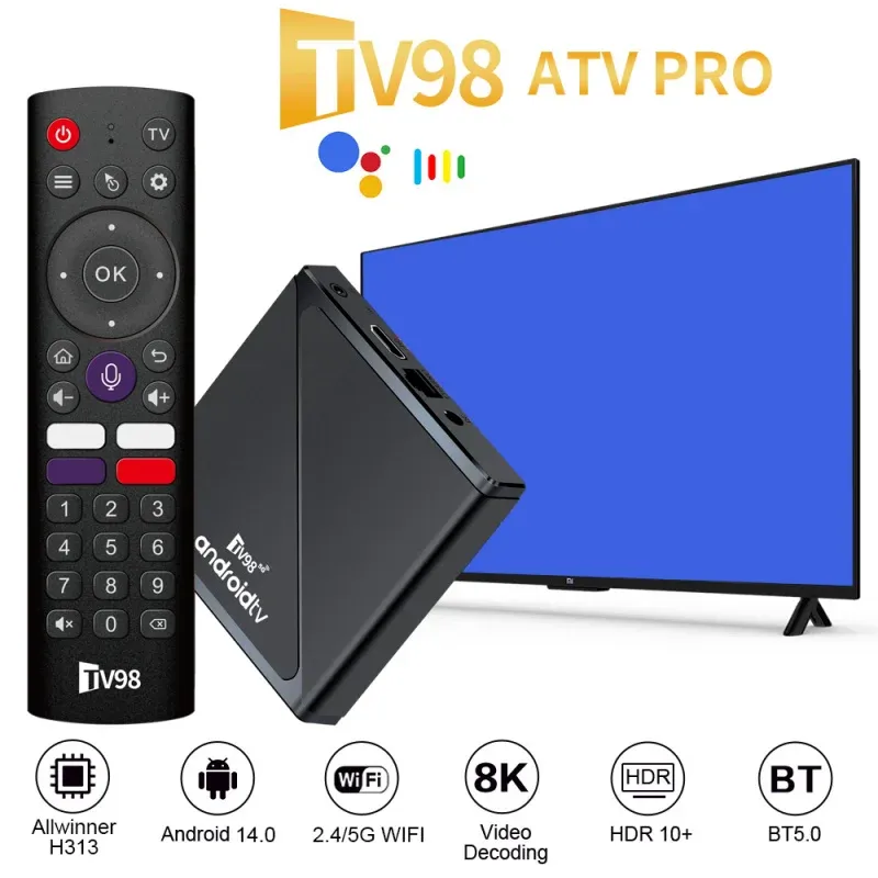 Android TV Box 4K: TV98 ATV Pro 8K Smart TV Box With Android 14 ...