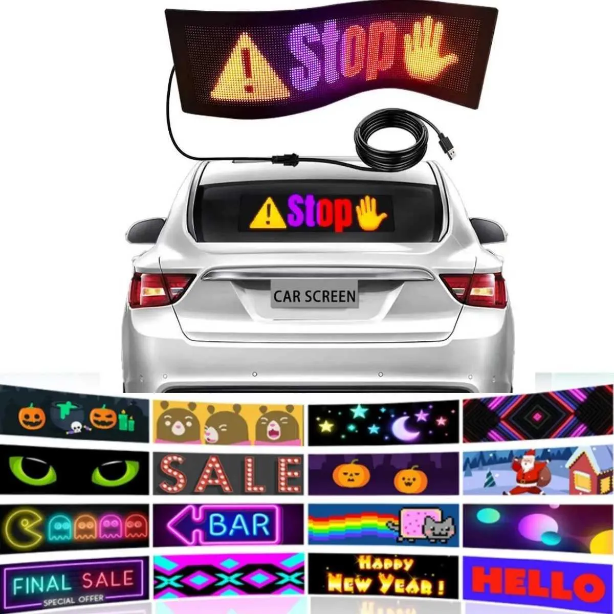Flexible Programmable Led Signs Outdoor Screen With Programmable Car ...