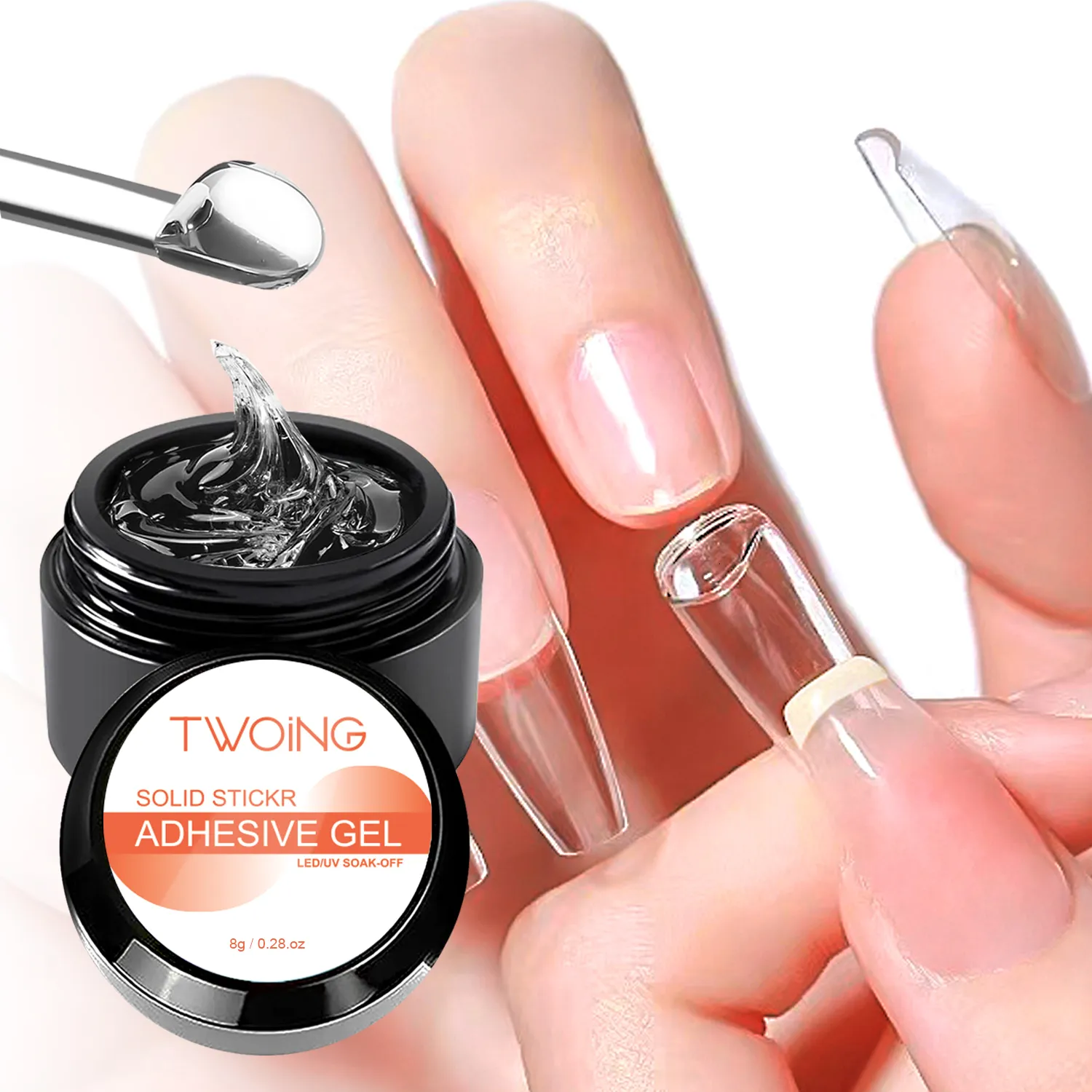 Solid Nail Glue Gel: Strong Adhesion for Acrylic Nails & Press-Ons. UV ...