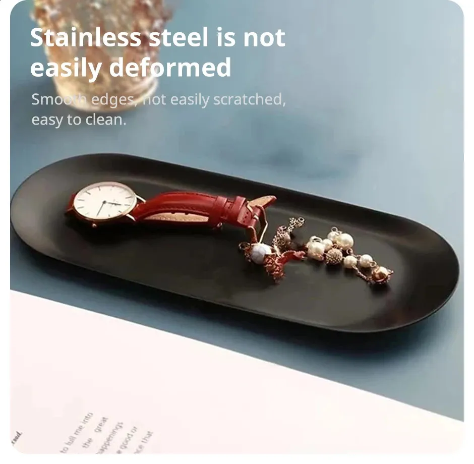 Oval Stainless Steel Metal Tray: Elegant Jewellery Organiser & Birthday ...