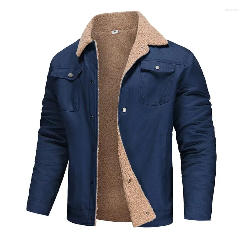 Vintage Mens Mens Sherpa Lined Jacket With Turn Down Collar Vintage Mens Mens Sherpa Lined Jacket With Turn Down Collar