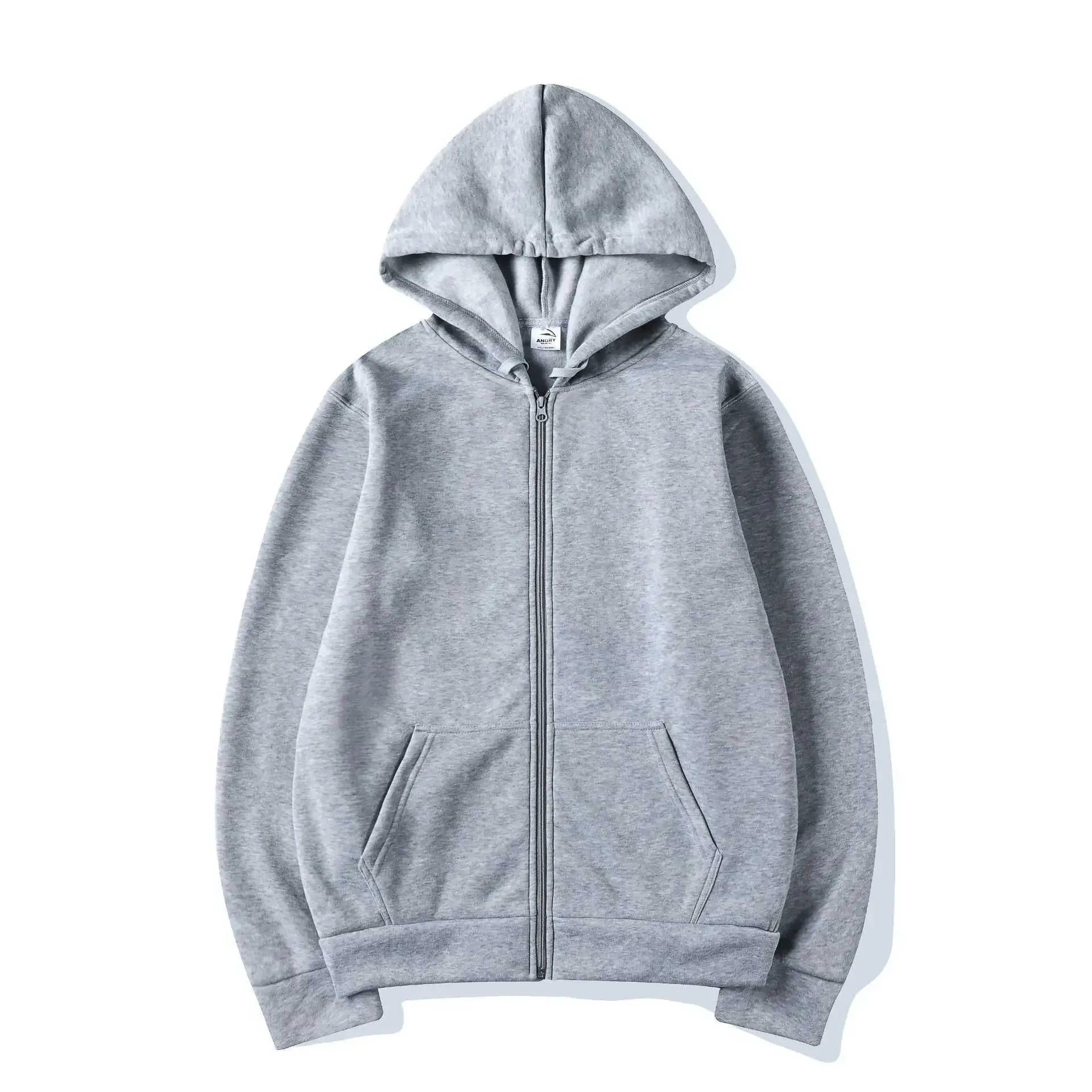 Unisex Zipper Cheap Zip Up Hoodie In Fashionable Black, Gray Unisex Zipper Cheap Zip Up Hoodie In Fashionable Black, Gray