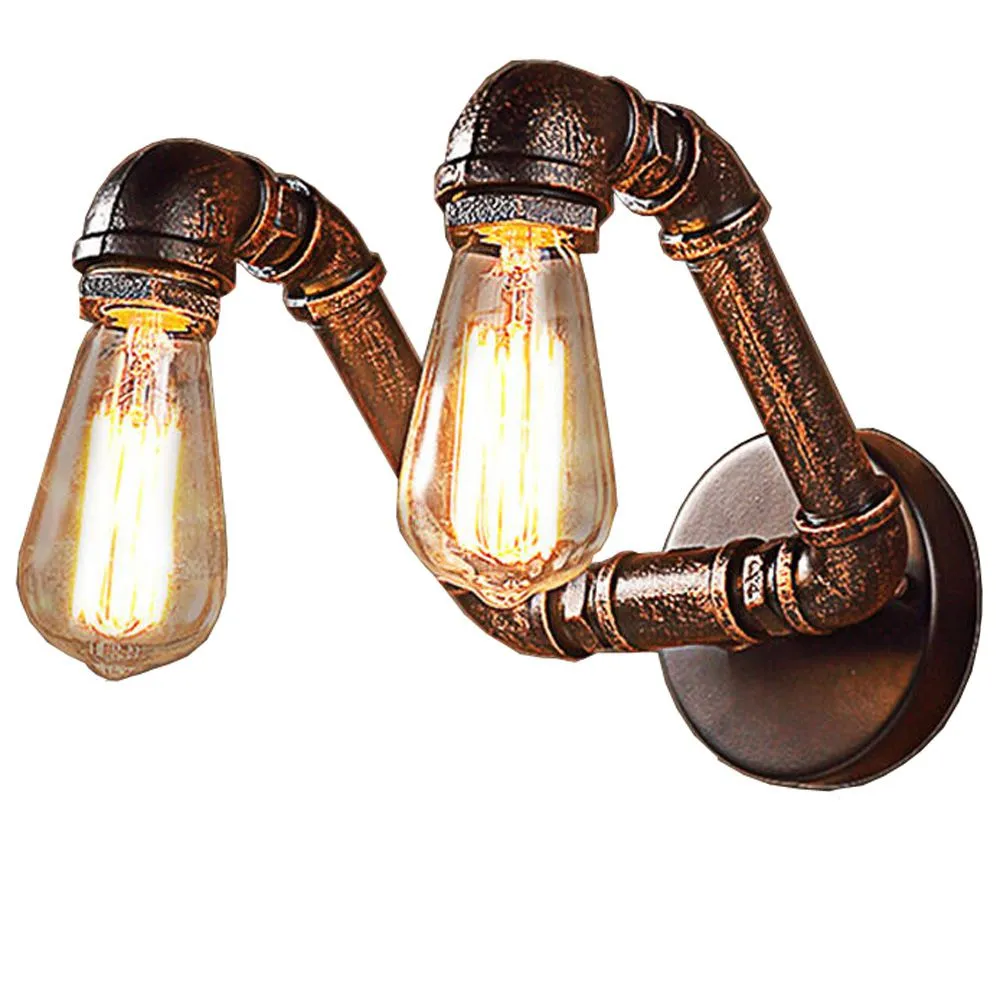 Industrial Style Antique Metal Tube Rustic Wall Light Fixtures For Bar ...