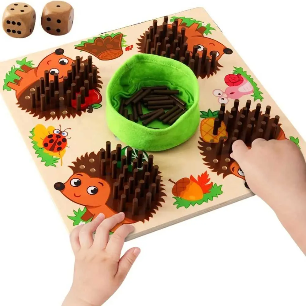 Montessori Hedgehog Stick Puzzle: Fine Motor Skills & Sensory Training ...