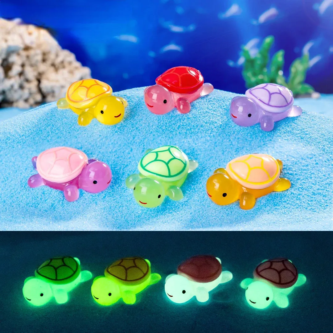 10 Luminous Miniature Turtles - Tiny Turtles for Fairy Gardens & Home ...