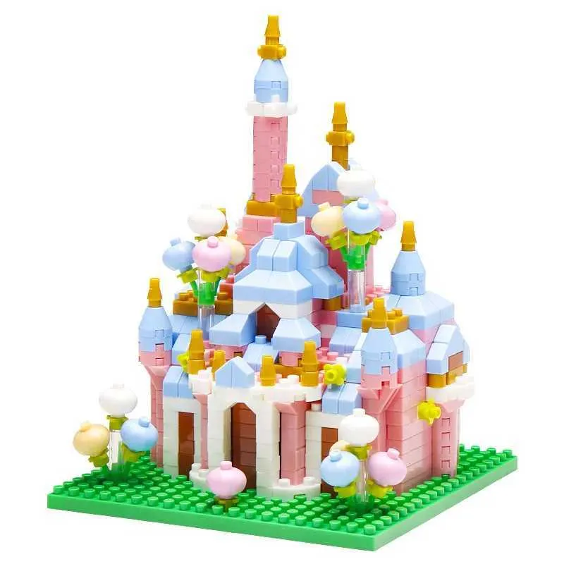 Mini Castle Building Blocks Fairy Tale Castle Church Miniature Building ...