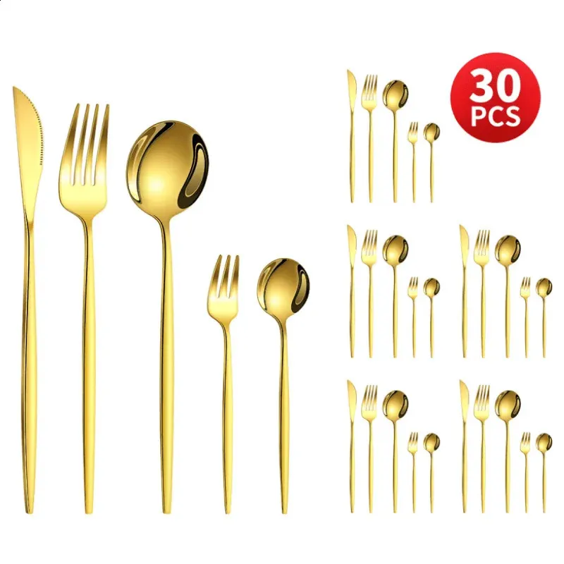 Premium 30-Piece Stainless Steel Cutlery Set - Portuguese Design ...