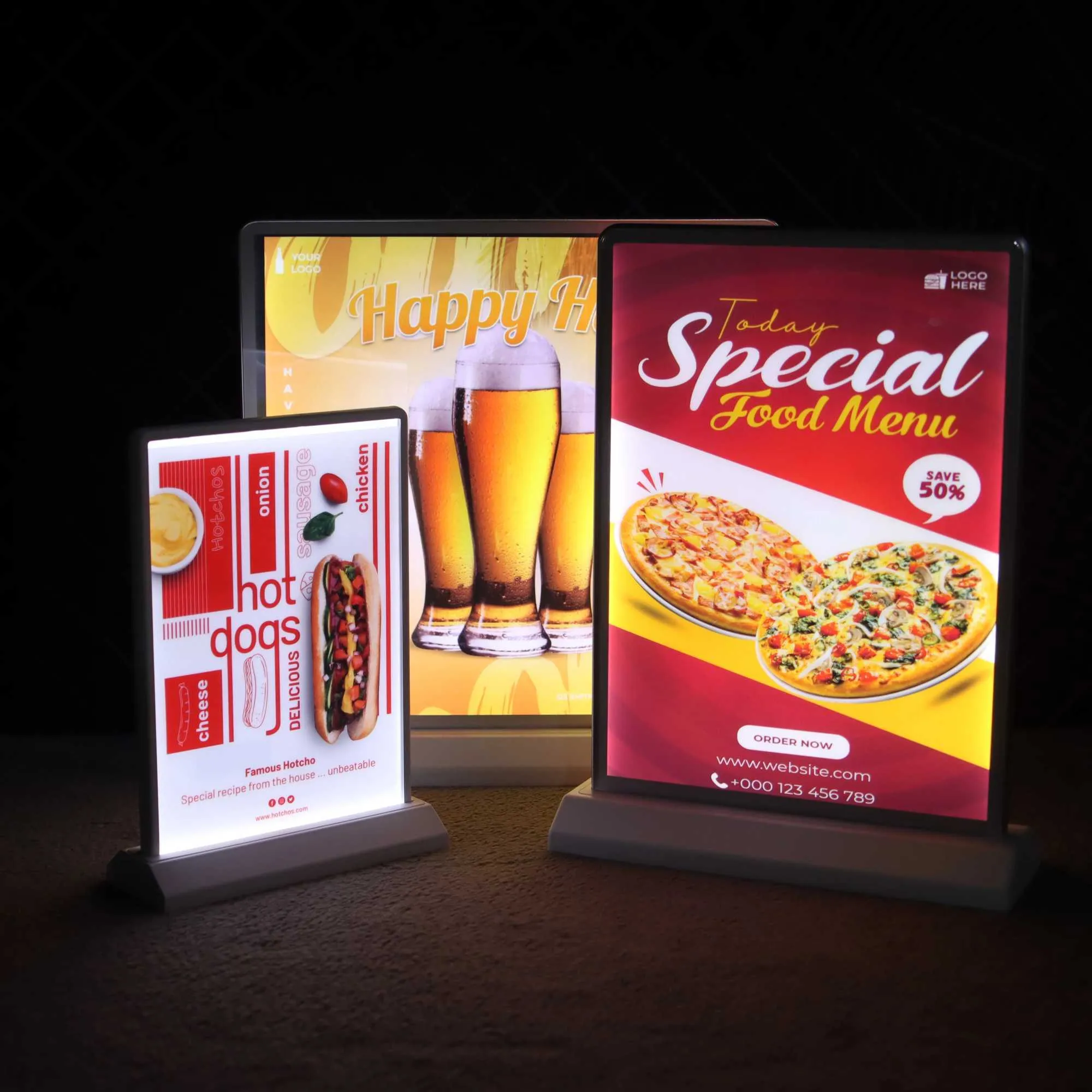 LED Light Box Sign - A4/A5 Custom Poster Display, Restaurant Menu Board ...
