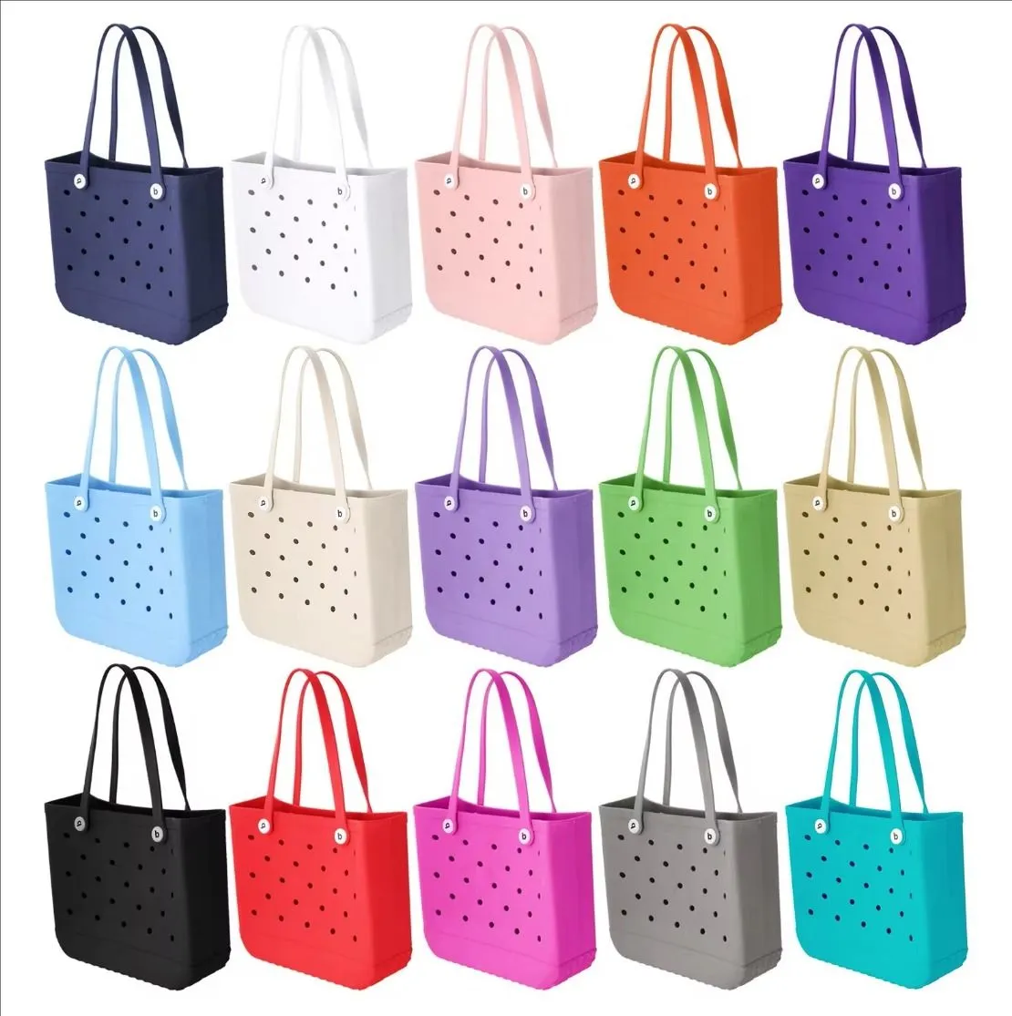 Waterproof Beach Bags: Large Punched Tote, Solid Organizer Basket for ...