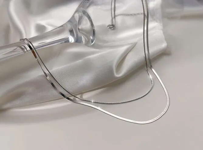 Double Layered Chain Necklace: Premium Snake Clavicle Chain, Fashion ...