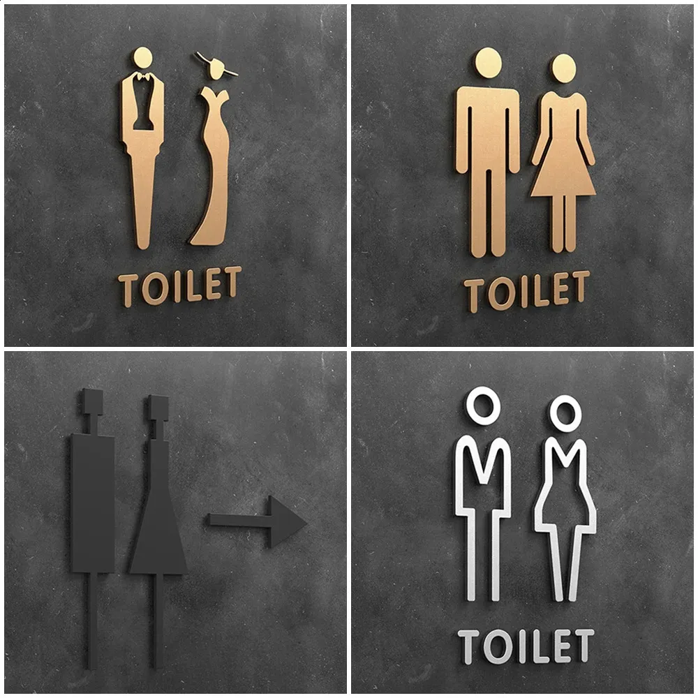 DHgate.com:Elegant 3D Acrylic Toilet Sign Plate - Washroom Door Wall ...