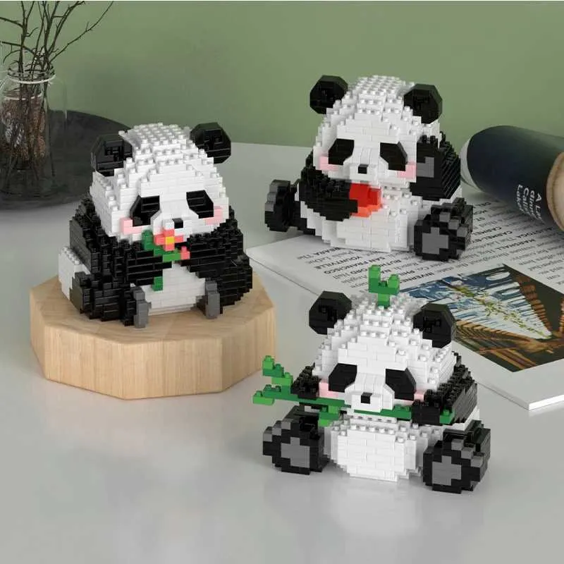 Miniature Panda Building Blocks - DIY Animal Model Kit, Brick Toy for ...