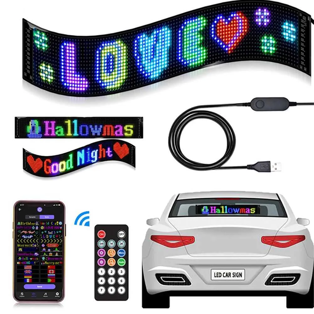 LED Scrolling Billboard Sign - Remote & Bluetooth Control - Bright ...