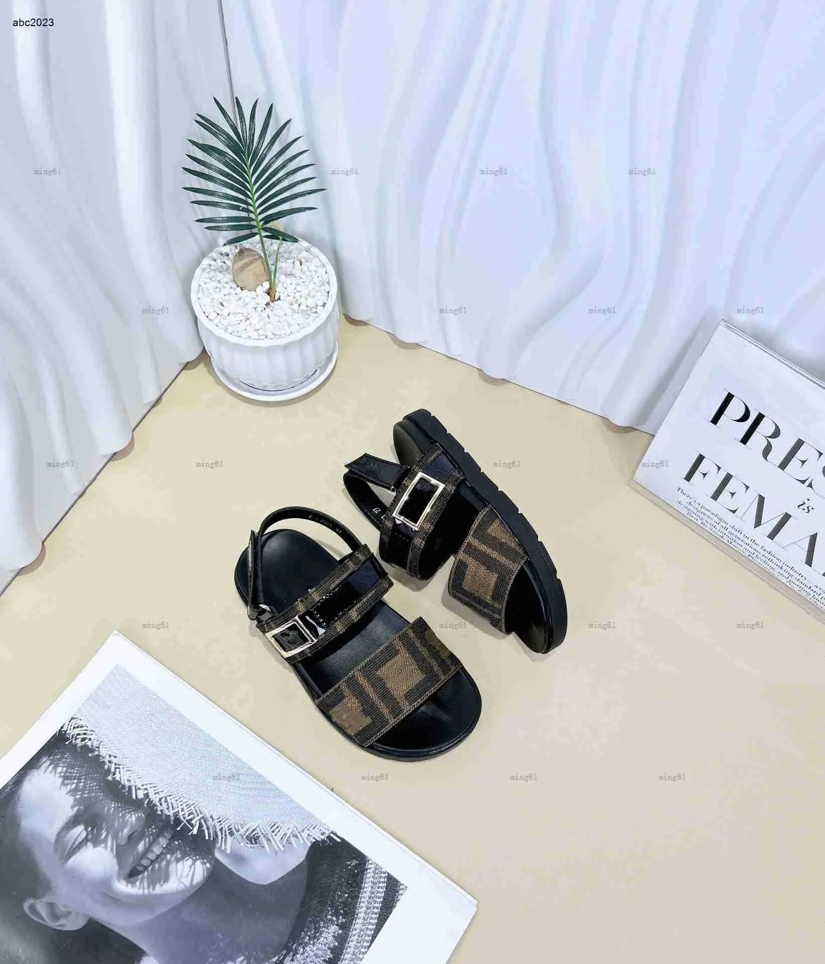 Kids Summer Sandals with Letter Print - Breathable Slip-On Shoes for ...