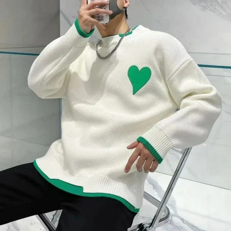 Men's Floral Embroidered Two-Piece Sweater Set - Round Neck, Long ...