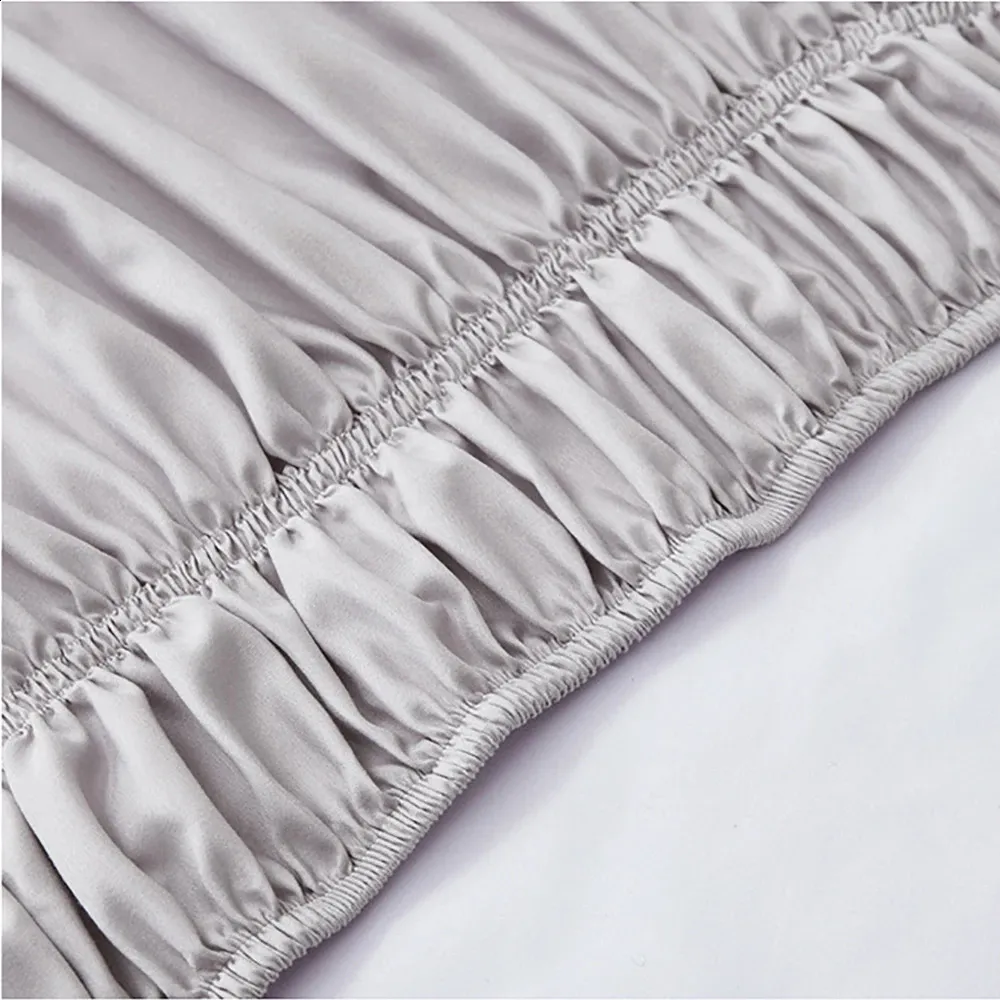 Bed Skirt 15 Drop Extra Long Easy Wrap Around 3 Sides Ruffle Bed Skirt Solid Color Fade ...