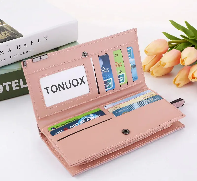 Elegant Ladies Clutch Wallet Wristlet: Long Fashion Wallet with Card ...