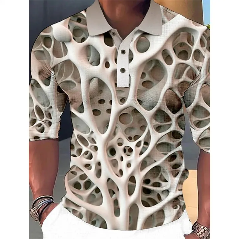 Men's 3D Printed Skeleton Graphic Transition polo polo shirts - Long ...