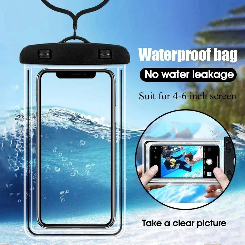Underwater Phone Bag: Transparent PVC Waterproof Phone Bag With Touch ...