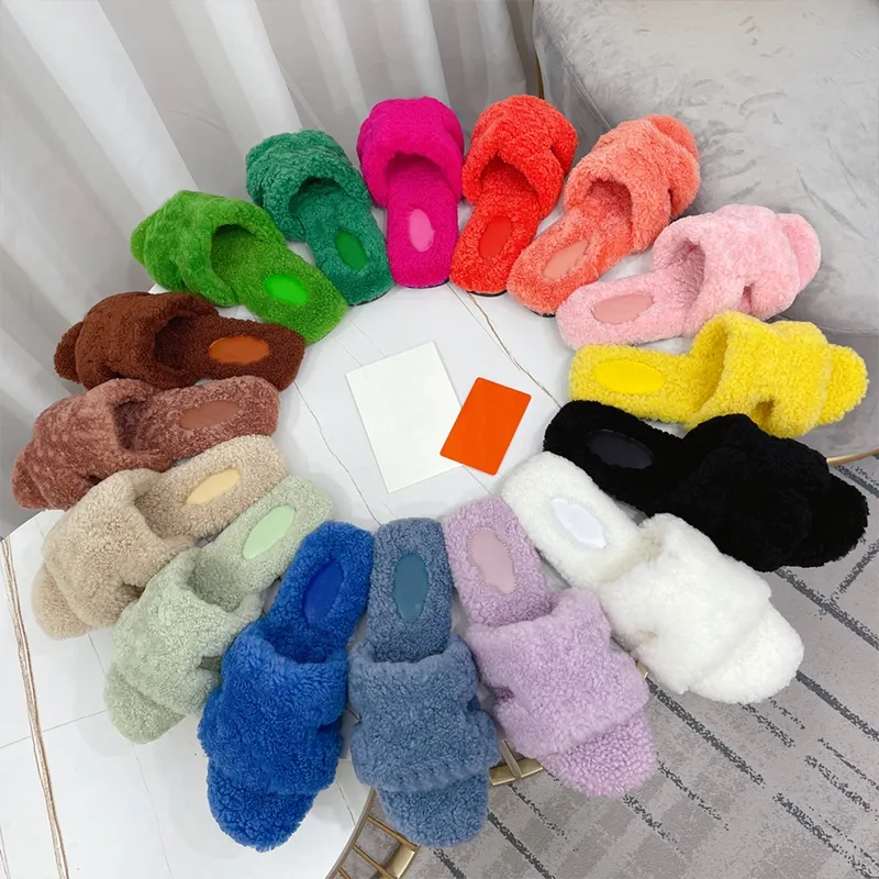 Designer Wool Slippers Fluffy Flat Slip On Mules... From Designerbag ...