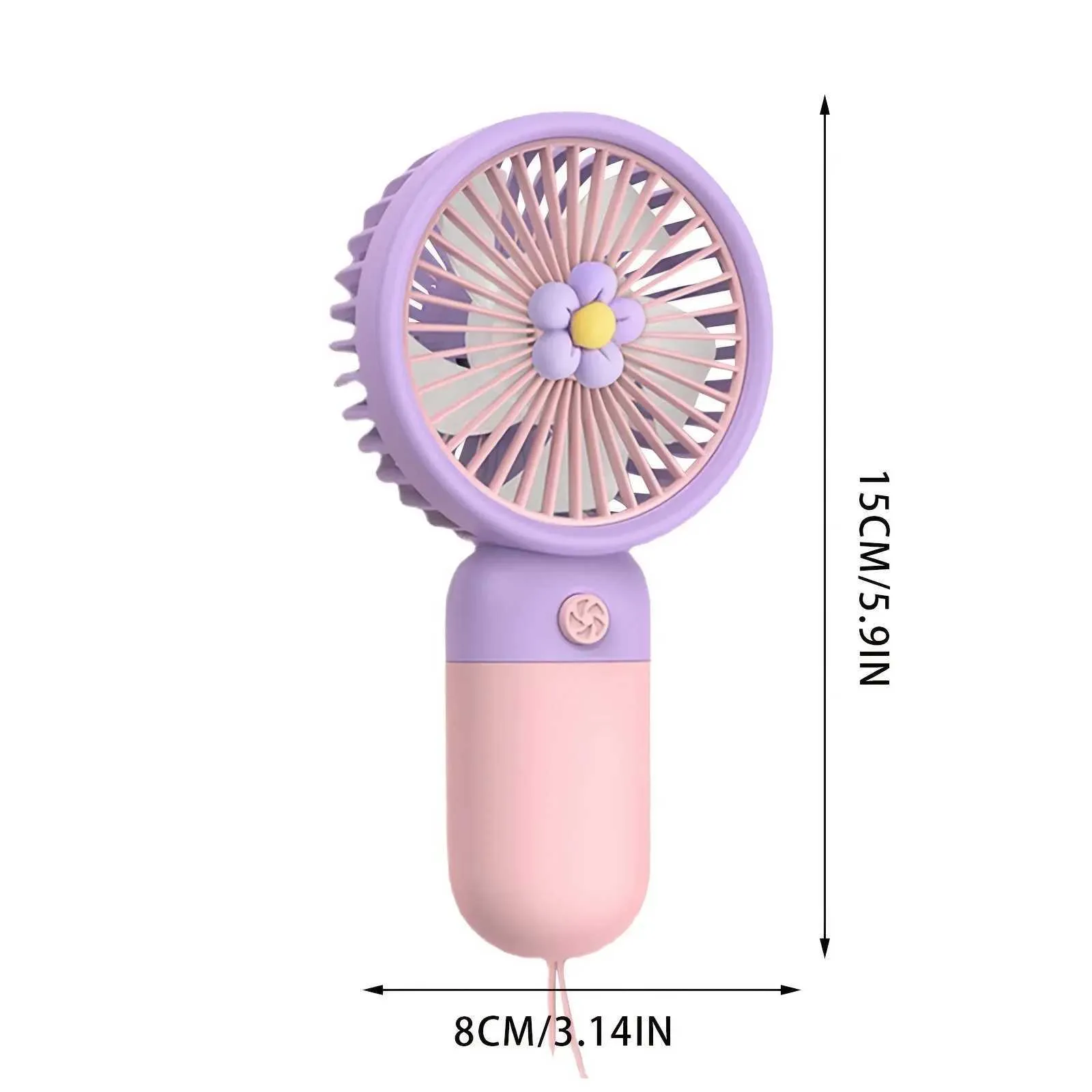 Portable Mini Handheld Hand Held Rechargeable Fan With Flower Color ...